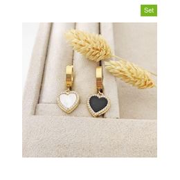Nakkash 2er-Set: vergold. Creolen mit Edelsteinen - 63% | Schmuck