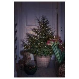 Konstsmide LED-Baummantel, Energieeffizienz: E (A-G), grün, Dioden 200 Stk. Flammen 200 Stk., Kabellänge 5m x Gesamtlänge 7,4m, Lichterketten, LED Lichterkette mit Ring Ø 11, mit Globes, 5 Stränge à 40 Dioden