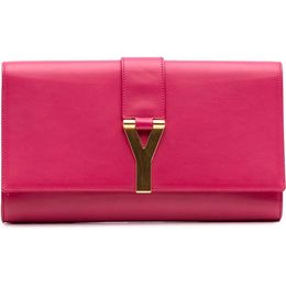 SAINT LAURENT Clutches - Leather Chyc Ligne Clutch - Gr. unisize - in Gold - f&uuml;r Damen