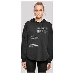 Kapuzenpullover F4NT4STIC "Brave Heart OVERSIZE HOODIE", Damen, Gr. S, schwarz, Obermaterial: 100% Baumwolle, oversize, Pullover, Print