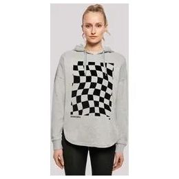 Kapuzenpullover F4NT4STIC "Wavy Schach Muster", Damen, Gr. S, grau, Obermaterial: 100% Baumwolle, oversize, Pullover, Print