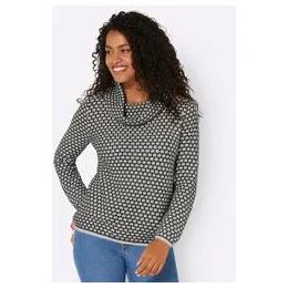 Rollkragenpullover Inspirationen "Rollkragen-Pullover", Damen, Gr. 38, beige (schwarz, ecru, gemustert), 100% Polyacryl, gemustert, mehrfarbig, Pullover