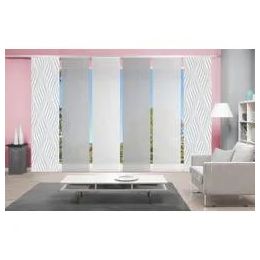 Schiebegardine Vision S "6ER SET WAVE" Gr. 1, grau, B:60cm H:260cm, Polyester, Gardinen, HxB: 260x60, Schiebevorhang 6er Set Digitaldruck