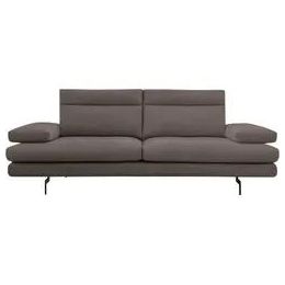 3,5-Sitzer Calia italia "Toby Wing, italienisches Designsofa, super bequem, Megasofa", grau (tortora quebec), B:228cm H:90cm T:113cm, Synthetische Faser (100% Polyester), Sofas, inkl. Sitztiefenverstellung und Armteilfunktion, Füße in Schwarz matt