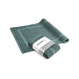 Herzbach home Badvorleger 'Spa', im 2er Set, 50x80 cm, reine Baumwolle, 1000 gsm Herren Gr&ouml;&szlig;e 50x80 cm gr&uuml;n