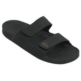 Sandale Quiksilver "Rivi Leather", Herren, Gr. 12(45), schwarz (schwarz 1), Obermaterial:Obermaterial: Leder / Au&szlig;ensohle: Gummi;, Schuhe Sandale