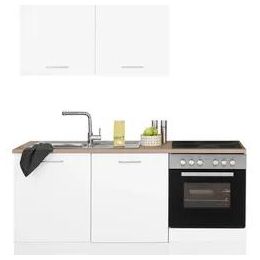 Küchenzeile KOCHSTATION "KS-Visby", weiß (küche: weiß, korpus: weiß, arbeitsplatte: eiche sonoma), B:180cm T:60cm, Komplettküchen-Sets, ohne E-Geräte, Breite 180 cm
