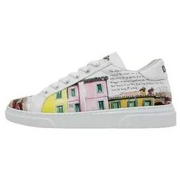 Sneaker DOGO "Ace Low-Top Sneaker Burano Island Damen Sneaker", Damen, Gr. 38, Normalschaft, wei&szlig;, Lederimitat, Schuhe Sneaker, Handgefertigt