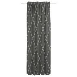 Vorhang ADAM "Casket Valdelana" Gr. 5, schwarz (schwarz, beige), B:142cm H:255cm, Jacquard, Baumwolle, Gardinen, aus 100% Bio-Baumwolle