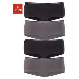 Panty Lascana, Damen, Gr. 36/38, schwarz (schwarz, anthrazit), Jersey, Obermaterial: 92% Baumwolle, 8% Elasthan (LYCRA), unifarben, k&ouml;rpernah, Unterhosen Panty, aus elastischer Baumwoll-Qualit&auml;t