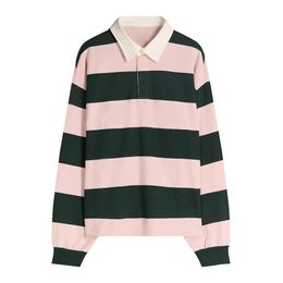 Bershka Poloshirt Herren Größe XL dunkelgrün / rosa