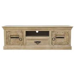 SIT-MÖBEL Lowboard SIT "Daipur", beige (natur), B:150cm H:50cm T:45cm, Massivholz, Sideboards, mit aufwändigen Schnitzereien versehen
