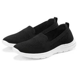 Slipper Lascana, Damen, Gr. 35, schwarz, Obermaterial: 100% Textilmaterial. Futter: 100% Textilmaterial. Decksohle: 100% Textilmaterial. Laufsohle: 100% Synthetik, Strukturmuster, unifarben, Basic, Schuhe, Sneaker, Halbschuh, ultraleicht zum Reinschlüpfen VEGAN