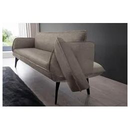 K+w Komfort & Wohnen Polsterbank K+W KOMFORT & WOHNEN "Drive", braun (braun 78), B:218cm H:91cm T:66cm, Cloud: Nappaleder pigmentiert, Glattleder, 0, 9/1, 1mm, elegantes Leder mit Wolkung und weichen Griff; 775: Flachgewebe, 100% Polyester, Sitzbänke, mit Seitenteilverstellung, wahlweise in 218 oder 238 cm Breite