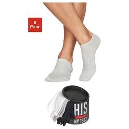 H.I.S. Sneakersocken H.I.S, Herren, Gr. 35-38, blau (2x wei&szlig;, 2x hellgrau, meliert, 2x marine, 2x schwarz), Baumwolle, Polyamid, uni und meliert, Socken Sneakersocken, in der Geschenkdose
