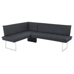 K+w Komfort & Wohnen Eckbank K+W KOMFORT & WOHNEN, blau (nachtblau), H:86cm T:60cm, Sitzbänke, mit Sattlernaht und schmaler Kufe, langer Schenkel rechts oder links
