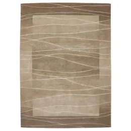 Wollteppich LUXOR living "Lineo", beige (sand), B:120cm H:14mm L:180cm, Schurwolle, Teppiche, Nepalteppich, reine Wolle, handgekn&uuml;pft, mit Bord&uuml;re