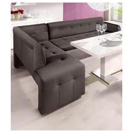 Essbank exxpo - SOFA FASHION "Barista, bequem und elegant, hohe Bodenfreiheit", grau (taupe), B:197cm H:82cm T:265cm, Luxus-Microfaser (100% Polyester), Sitzbänke, Eckbank Barista bequem und elegant, hochwertige Detailverarbeitung, Topseller
