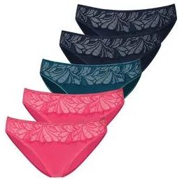 Bikinislip Vivance, Damen, Gr. 32/34, bunt (pink, navy, petrol), Obermaterial: 95% Baumwolle, 5% Elasthan, unifarben, k&ouml;rpernah, Unterhosen, aus elastischer Baumwoll-Qualit&auml;t