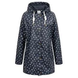 Regenjacke ANKERGLUT "Friesennerz HALIFAX ANCHOR WOMEN", Damen, Gr. 46 (L), blau (navy), Obermaterial: 100% Polyurethan; Futter: 100% Polyester, mit Druckknopf, Jacken, auch in Großen Größen erhältlich