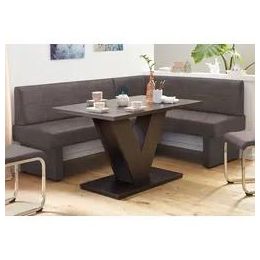 Eckbank Home Affaire "Nils", braun (dunkelbraun (arizona 4412)), B:202cm H:89cm T:152cm, Holzwerkstoff, Massivholz, Polyester, Sitzbänke, Sitz und Rücken gepolstert, verschiedene Qualitäten