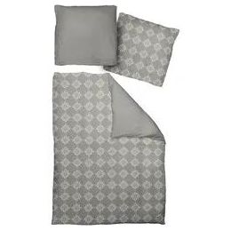 Bettwäsche ADAM "Romantic Puligny light", grau, B/L: 155cm x 220cm, 1 Stk., 1 Stk., Renforcé, B/L: 80cm x 80cm, 2 Stk., Renforcé, Obermaterial: 100% Baumwolle, Bettwäsche, aus 100 % Bio-Baumwolle, 2 teilig - Bettwäsche Set