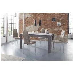 Essgruppe Inosign "Lynn160/Kate", grau (schieferfarben, hellgrau,), B:160cm, Sitzmöbel-Sets, Tisch mit 4 Stühlen