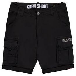 Shorts Alpha Industries "Crew Short", Herren, Gr. 32, Normalgrößen, schwarz, Obermaterial: 98% Baumwolle, 2% Elastan; Futter: 100% Baumwolle, Hosen