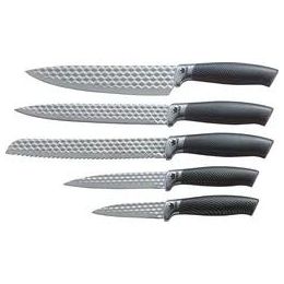 Messer-Set King "CARBON DIAMOND", silber (edelstahlfarben), Stahl, Kochmesser-Sets, Klingen mit Rautenstruktur