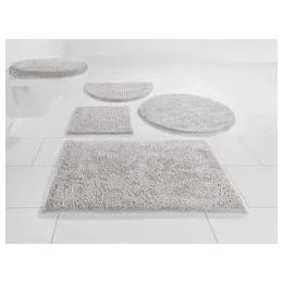 Badematte my home "Maren, Badvorleger, Badezimmer Teppich" Gr. 3, grau, H:15mm, Baumwolle, Badematten, Bio-Baumwolle, Badteppich, Badematten auch als 3 teiliges Set
