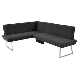 K+w Komfort & Wohnen Eckbank K+W KOMFORT & WOHNEN, grau (anthrazit), H:86cm T:60cm, Sitzbänke, mit Sattlernaht und schmaler Kufe, langer Schenkel rechts oder links