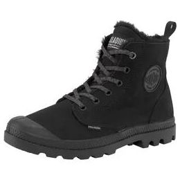 Winterboots Palladium "PAMPA HI ZIP WL W", Damen, Gr. 39, schwarz, Leder, Schuhe, Winterschuhe, Schnürboots, Winterstiefel, Snowboots, gefüttert