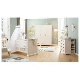Lüttenhütt Babyzimmer-Komplettset LÜTTENHÜTT ""Aimo", Landhausstil, stabile Qualität, edles Design, Messinggriffe", Baby, Gr. Kinderbett, Schrank & Wickelkommode, B/H: 70cm x 140cm, Kinderbett, Schrank & Wickelkommode, weiß, FSC-zertifizierter Holzwerkstoff, Massivholz, Schlafzimmermöbel-Sets, aus Massivholz; FSC-Holz aus gewissenhaft bewirtschafteten Wäldern