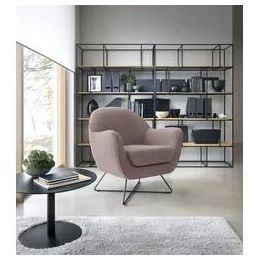 Sessel Trendmanufaktur "Evora, Loungesessel, Designsessel", lila (flieder), B:83 H:85 T:80, 92% Polyester, 8% Nylon, Sessel, in zeitlosem Stil mit modernem Metallgestell