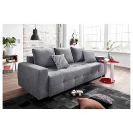 Schlafsofa Collection AB "Bella, B: 241 cm, Liegefl. 142x194 cm", grau (anthrazit), B:241cm H:90cm T:94cm, Zierkissen: 100% Polyester;Microfaser PRIMABELLE (100% Polyester);Struktur fein (100% Polyester), Sofas, mit Bettfunktion, Bettkasten & 2 Zierkissen, Federkern, Topseller