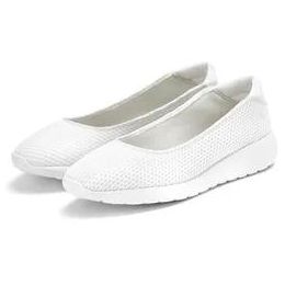 Ballerina Lascana "Freizeitschuh, Slipper, Halbschuh, Slip-On-Sneaker", Damen, Gr. 37, wei&szlig;, Obermaterial: 100% Textilmaterial. Decksohle: 100% Textilmaterial. Futter: 100% Textilmaterial. Laufsohle: 100% Synthetik, unifarben, Schuhe Ballerina, zum Reinschl&uuml;pfen, leichte Mesh-Optik VEGAN