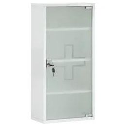 Medizinschrank Schildmeyer "Wido", weiß (weiß glanz), B:34,3cm H:71,4cm T:19,6cm, FSC-zertifizierter Holzwerkstoff, Schränke, abschließbare Tür