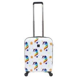 Koffer Saxoline "Unicorn", Gr. B/H/T: 39cm x 55cm x 20cm, weiß (weiß, blau), Polyester, Koffer, in tollem Einhorn-Design