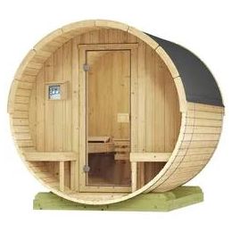 Fasssauna Weka "198", beige, Saunaofen, externe Steuerung, 9, Saunen