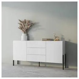 Sideboard Inosign "Jukon, Breite 150 bzw.180 cm, moderne grifflose Kommode", weiß, B:180cm H:90cm T:40cm, Sideboards, Schubladenschrank 2 Türen/3 Schubkästen, push-to-open-Funktion