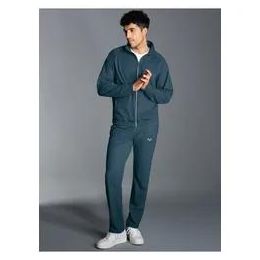 Jogginganzug TRIGEMA "TRIGEMA Freizeitanzug-Set", Herren, Gr. 3XL, blau (jeans, melange), 100% Baumwolle, Sportanzüge