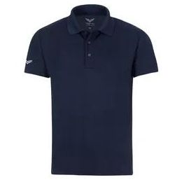 Poloshirt TRIGEMA "TRIGEMA Klassisches Poloshirt COOLMAX", Damen, Gr. L, blau (navy), Trikot, 100% Polyester (recycelt), lang, ohne Ausschnitt, Shirts