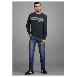 Straight-Jeans Bruno Banani "Hutch", Herren, Gr. 40, Länge 34, blau, Denim/Jeans, Obermaterial: 98% Baumwolle, 2% Elasthan, unifarben, normal lang, Jeans, gerade Beinform, teilweise mit modischen Destroyed-Effekten, Topseller