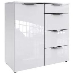 Kombikommode wimex "level36 D by fresh to go", weiß (korpus weiß, front lack weiß), B:81cm H:84cm T:41cm, Spanplatte, Sideboards, Fronten lackiert Hochglanz, soft-close Funktion, 81cm breit