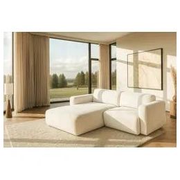 Ecksofa Andas "Myrland", beige (cream), B:232cm H:72cm T:166cm, 100% PES, Sofas, Breite 232 cm, Chenille, Easy Clean Stoff, mit Kaltschaum