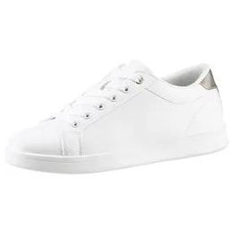 Sneaker ANISTON SHOES, Damen, Gr. 39, gold (weiß, goldfarben), Lederimitat, Schuhe Skaterschuh Sneaker low Retrosneaker, Schnürschuh, Freizeitschuh mit Metallic-Akzent - NEUE KOLLEKTION