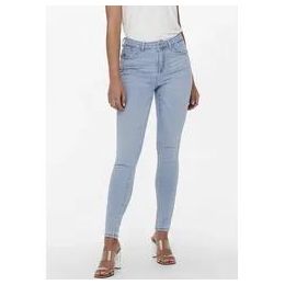 Skinny-fit-Jeans Only "ONLPOWER MID PUSH UP SK DNM AZG944 NOOS", Damen, Gr. XS (34), Länge 34, blau (special bright blau denim), Denim/Jeans, Obermaterial: 92% Baumwolle, 6% Polyester, 2% Elasthan, Abriebeffekte, skinny fit, Jeans