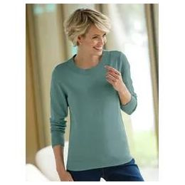 Strickpullover Classic Basics "Langarm-Pullover", Damen, Gr. 56, grün (jade), 100% Baumwolle, unifarben, Pullover