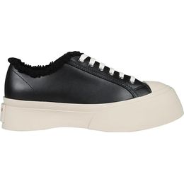 Marni Low-Top Sneaker - Pablo Lace Up Shearling Sneakers Black - Gr. 38 (EU) - in Schwarz - f&uuml;r Damen