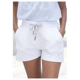 Sweatshorts ELBSAND "Melros", Damen, Gr. XL (42), N-Gr, weiß, Sweatware, Obermaterial: 95% Baumwolle, 5% Elasthan, unifarben, figurumspielend kurz, Hosen, mit Taschen, kurze Hose aus Baumwolle, Strandhose, sportlich-casual